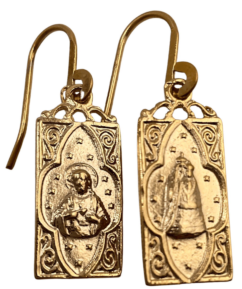 Earrings With Virgin Mary and Sacred Heart of Jesus – Cypress Springs ...