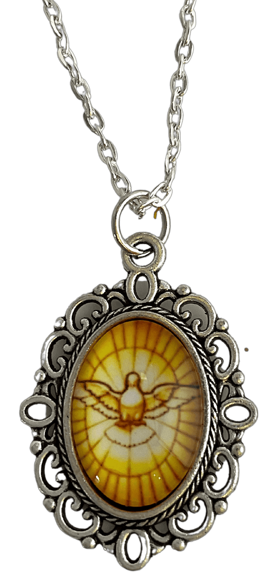 Silver Chain With Holy Spirit Medal – Cypress Springs Gift Shop